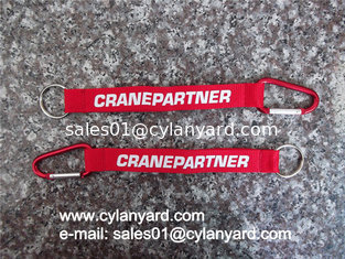 China Aluminum Carabiner mountaineer short strap lanyard, metal carabiner wrist lanyards, supplier