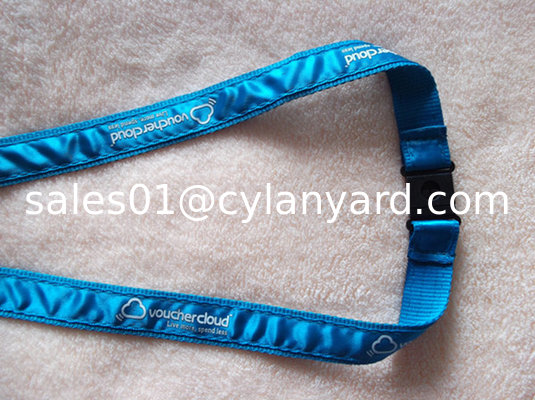 polyester and satin ribbon stitched lanyard, 2.0*90cm,17g,MOQ 300pcs,China lanyard factory supplier