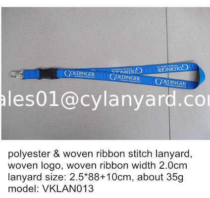 Premium polyester & jacquard ribbon stitched neck lanyards,high grade double layer lanyard supplier