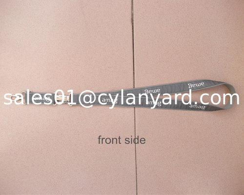 Polyester and woven ribbon double layered lanyards, China high grade metal buckle lanyards supplier
