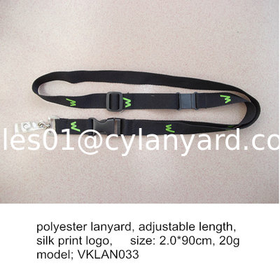 Cheap imprinted polyester neck lanyard, simple flat polyester lanyard with badge holder supplier