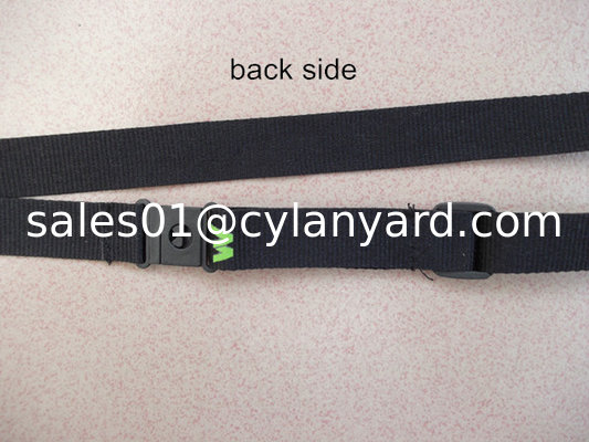 Cheap imprinted polyester neck lanyard, simple flat polyester lanyard with badge holder supplier
