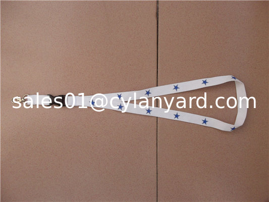 Economic polyester badge lanyards, China factory cheap simple flat polyester neck lanyards supplier