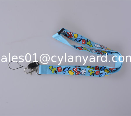 custom polyester Children neck lanyard, kid's printed polyester lanyards with phone string supplier