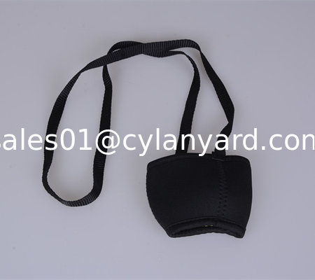 Polyester neck lanyard with Spandex mobile phone holder, smart phone holder neck lanyards supplier