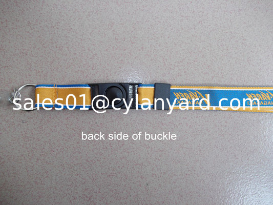 Polyester woven logo lanyard with ID badge cover, custom polyester jacquard logo lanyards supplier