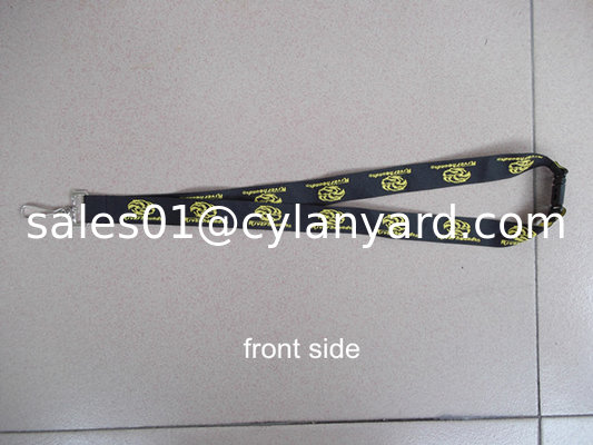 Polyester woven embroidered neck lanyard, polyester jacquard logo neck lanyards, MOQ300pcs supplier