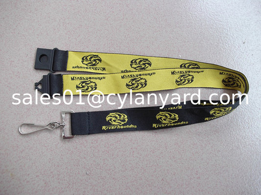 Polyester woven embroidered neck lanyard, polyester jacquard logo neck lanyards, MOQ300pcs supplier