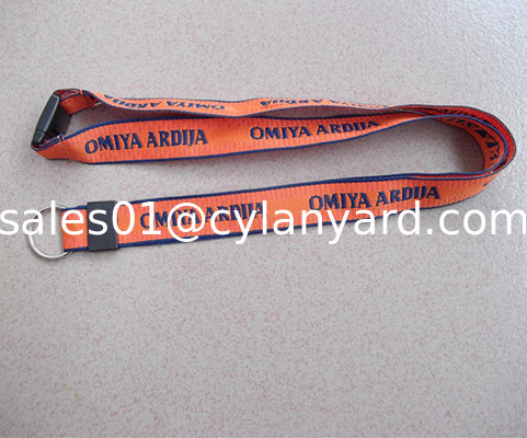 Polyester woven neck lanyards with retractable badge reel,flat jacquard neck strap lanyard supplier