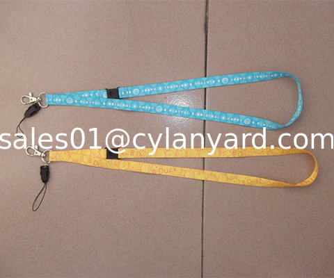 OEM sublimation print neck lanyards with phone string, heat transfer phone holder lanyards supplier
