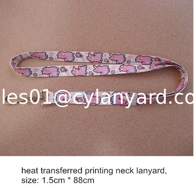 Polyester sublimation print neck lanyards, exquisite heat transfer printing neck lanyards, supplier