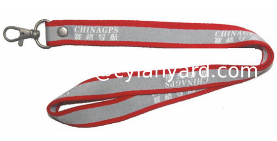 Reflective lanyard with reflective band and screen printed logo, high quality affordable supplier