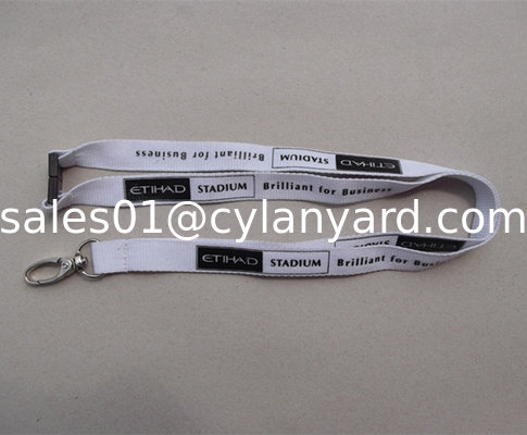 Polyester corporate logo screen printed neck lanyards, cheap safety breakaway neck straps, supplier