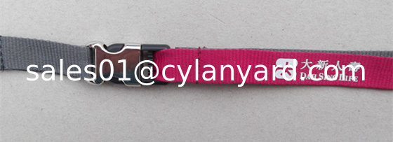 Dual colored flat polyester ID card badge holder neck lanyard strap with metal buckle, supplier