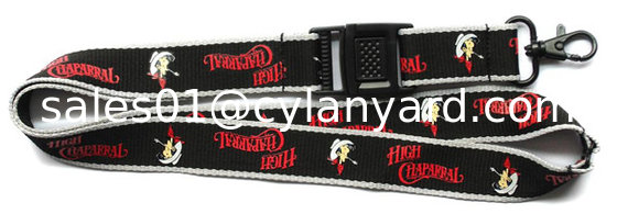 Detachable safety neck straps, print polyester neck lanyard with detachable release buckle supplier