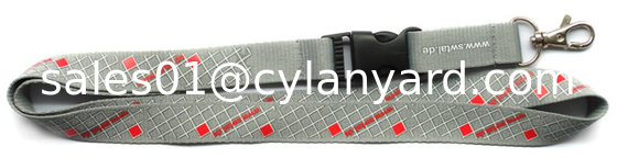 Imprint polyester neck lanyards with detachable side release buckles, safety neck straps, supplier