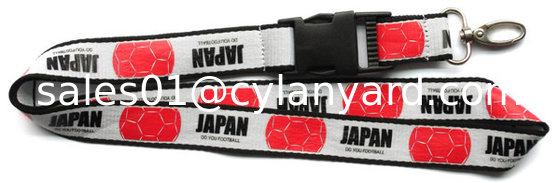 Corporate branded logo polyester neck lanyard with screen printed, custom imprint lanyards supplier