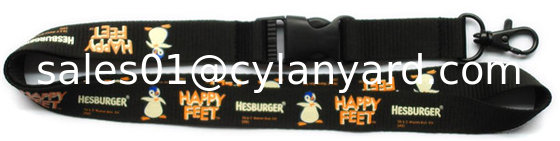 Imprint Corporate logo polyester safety neck straps with plastic quick release buckle, supplier