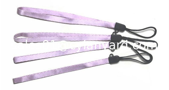 Shiny Satin wrist loop lanyards with mobile phone string holder, satin wristlet strap loop supplier
