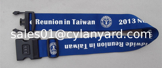 China polyester luggage belt lanyards with lock, secure for your luggage bag, good value ! supplier