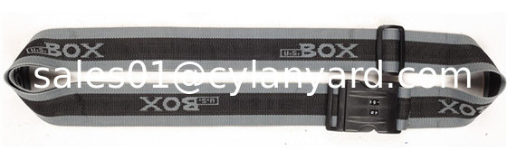polyester secure luggage belt lanyard with digit lock,woven logo,China factory cheap price supplier