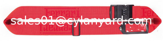 Customized polyester luggage bag belt lanyards with digit lock,secure for your luggage bag supplier