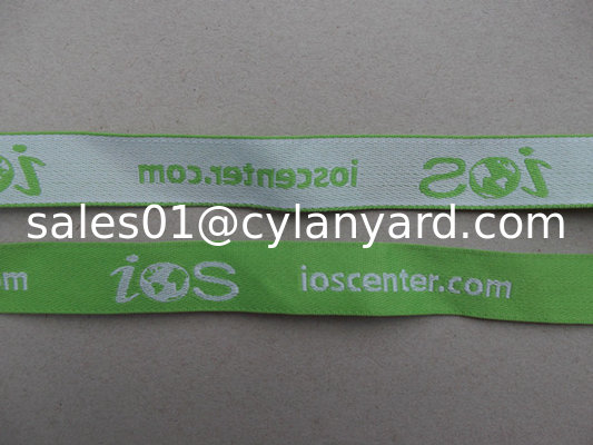 Deluxe polyester woven neck straps with jacquard logo, safety release woven neck lanyards supplier