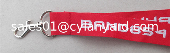 Deluxe polyester woven neck straps with jacquard logo, safety release woven neck lanyards supplier