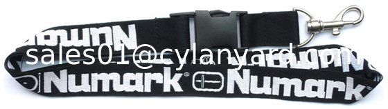China factory for embroidered logo woven neck lanyards, polyester woven neck strap lanyard supplier