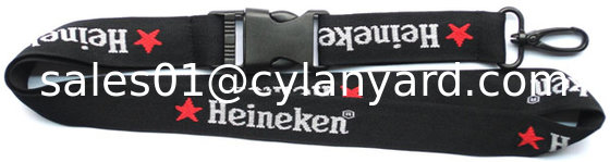 Business promotion giveaways polyester jacquard woven neck lanyard strap,2*90cm, MOQ300pcs supplier