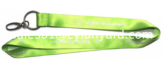 Simple nylon neck lanyards with key ring holder, China factory cheap nylon neck straps supplier