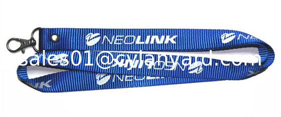China factory cheap nylon neck straps, simple nylon neck lanyards with screen printed logo supplier