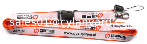 China lanyard factory for polyester neck lanyard strap with jacquard logo ribbon stitched, supplier