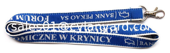 Premium quality polyester neck lanyard strap with jacquard ribbon double layered stitched, supplier