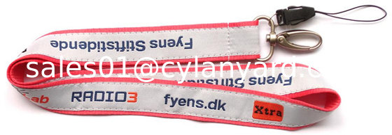 Premium quality polyester neck lanyard strap with jacquard ribbon double layered stitched, supplier