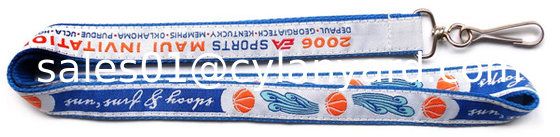 Premium quality polyester neck lanyard strap with jacquard ribbon double layered stitched, supplier