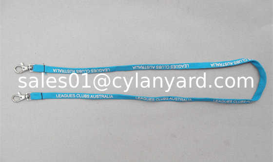 Double ends polyester tubular neck lanyards, tube polyester ID card  badge neck straps supplier