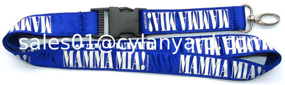 Wholesale tailored polyester and satin stitched neck straps, double layered neck lanyards supplier