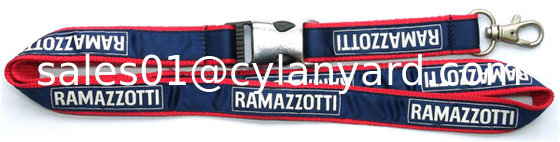 Wholesale tailored polyester and satin stitched neck straps, double layered neck lanyards supplier