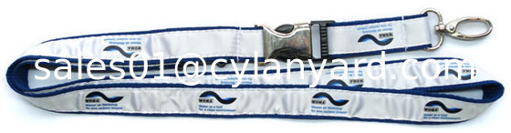 Polyester satin overlay neck straps with detachable side release buckle, sublimation print supplier