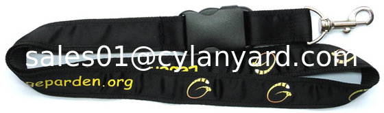 China lanyard factory for polyester satin neck straps with detachable quick release buckle supplier