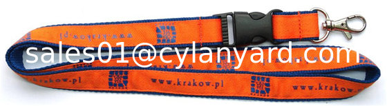 China lanyard manufacturer for 5/8" polyester woven double layered safety neck lanyards, supplier