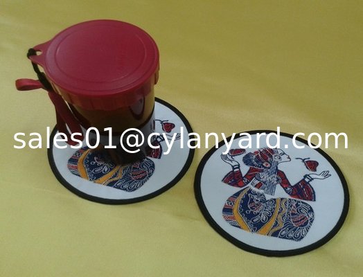 Embroidery table coasters, table cup mats, home textile cotton hot pads, in stock, MOQ200, supplier