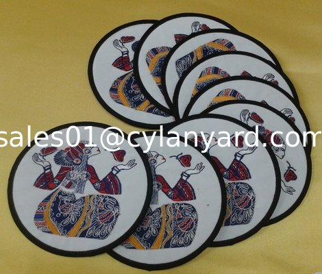 Embroidery table coasters, table cup mats, home textile cotton hot pads, in stock, MOQ200, supplier