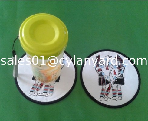 Embroidered cotton table placemat, in stock, table cup coaster, tableware cotton hot mats, supplier