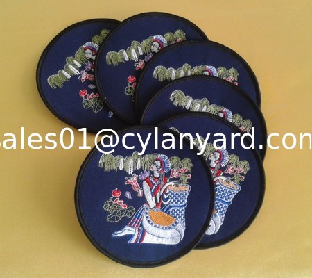 Embroidery table coasters, table cup mats, home textile cotton hot pads, in stock, MOQ200, supplier