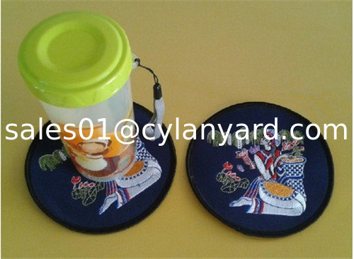 Embroidered cotton table placemat, in stock, table cup coaster, tableware cotton hot mats, supplier