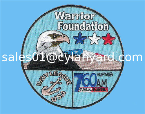 Custom garment embroidered patches, China embroidery factory for embroidered emblem badges supplier