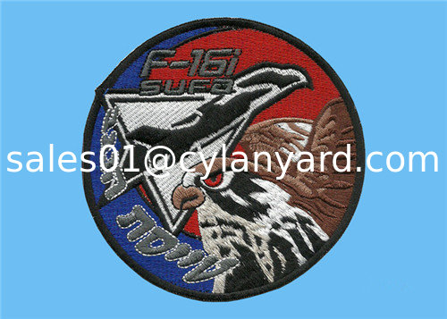 Eagle emblem embroidered patches, China factory for garment embroidered logo patch badges, supplier