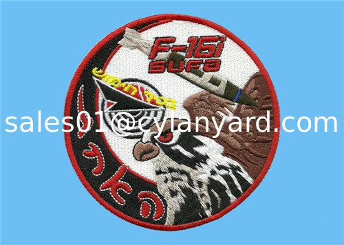 Eagle emblem embroidered patches, China factory for garment embroidered logo patch badges, supplier